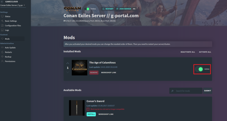 Conan Exiles How do I install mods? | GPORTAL Wiki