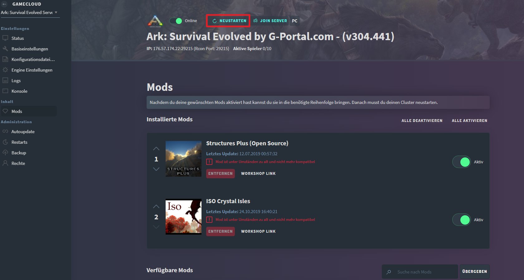 ARK Survival Evolved Mods und Mod Maps installieren | GPORTAL Wiki
