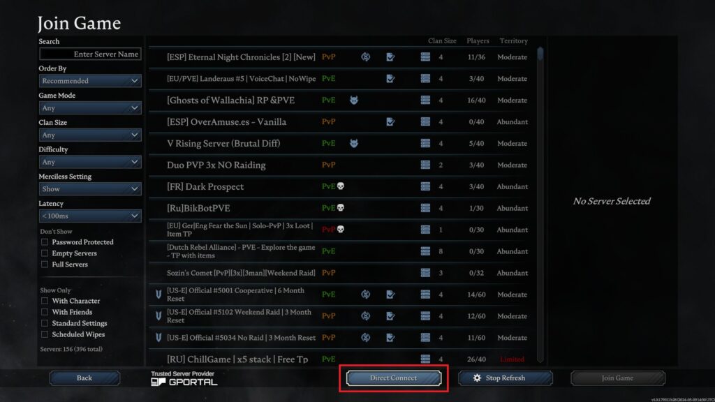 How do I connect to my V Rising server? | GPORTAL Wiki