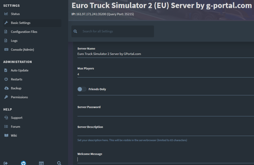 Change name and description of your ETS 2 / ATS server | GPORTAL Wiki