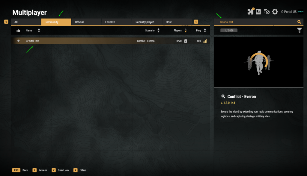 How to Connect to Your Arma Reforger Server - GPORTAL Wiki